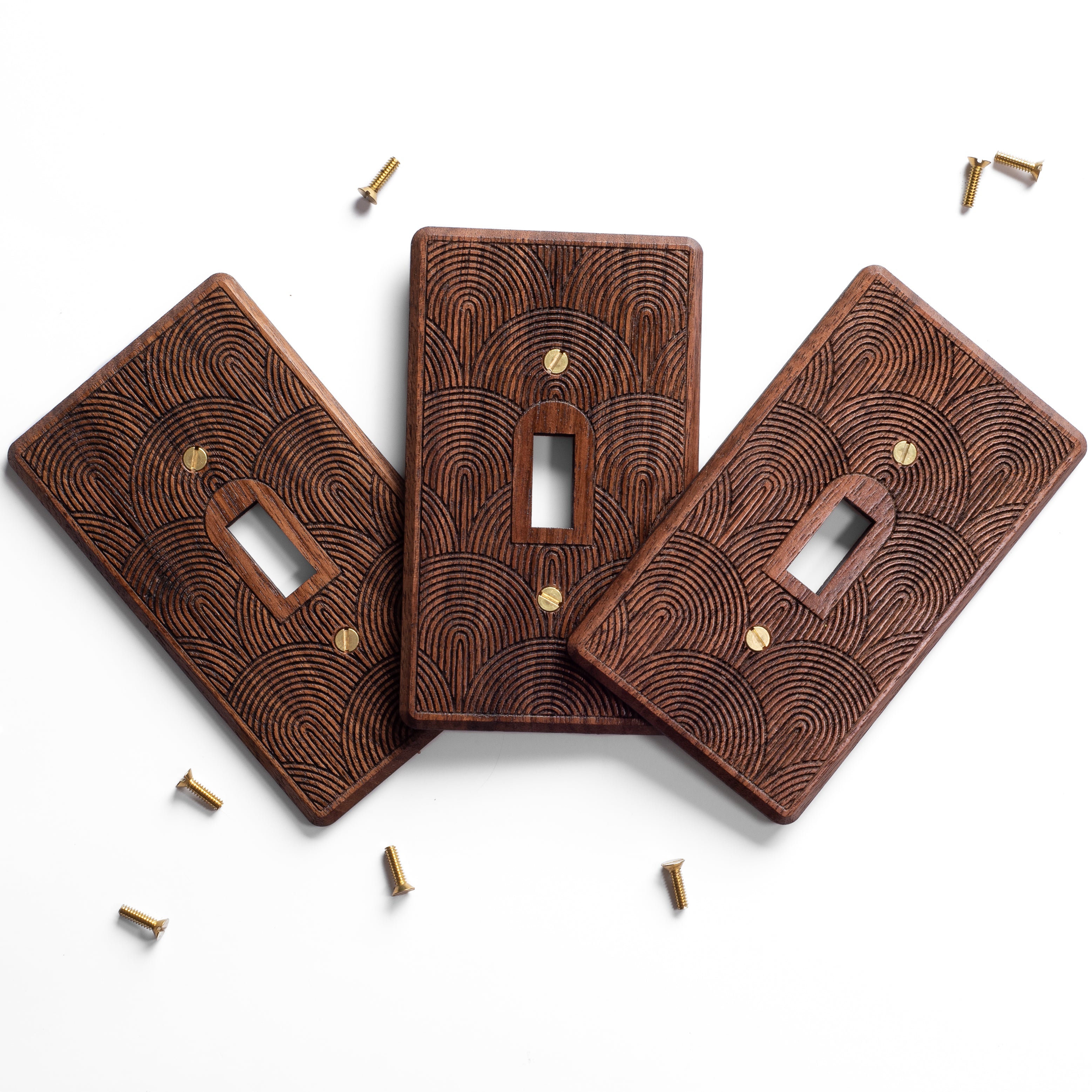 Rainbow Engraved Walnut Light Switch and Outlet Plates – Lumi and Wood